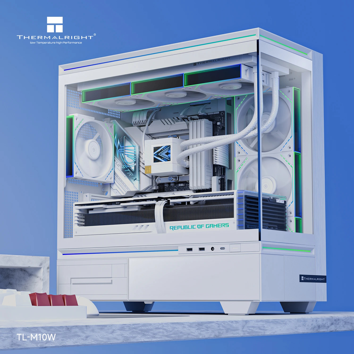 Thermalright Case mATX - TL-M10 White - 4 x 120 mm ARGB included, USB-C ...