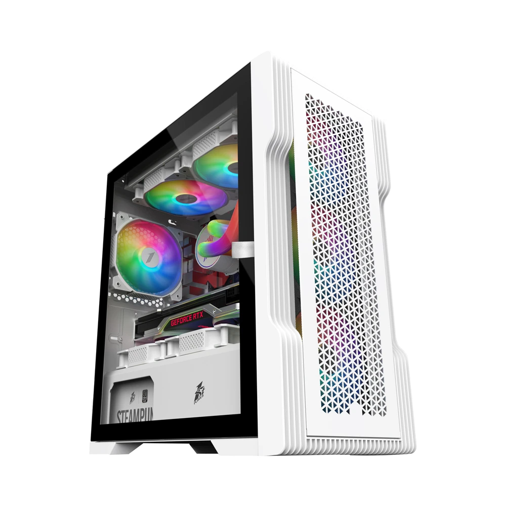 1stPlayer кутия Case mATX - TRILOBITE T3 Mesh White | Dekada.com
