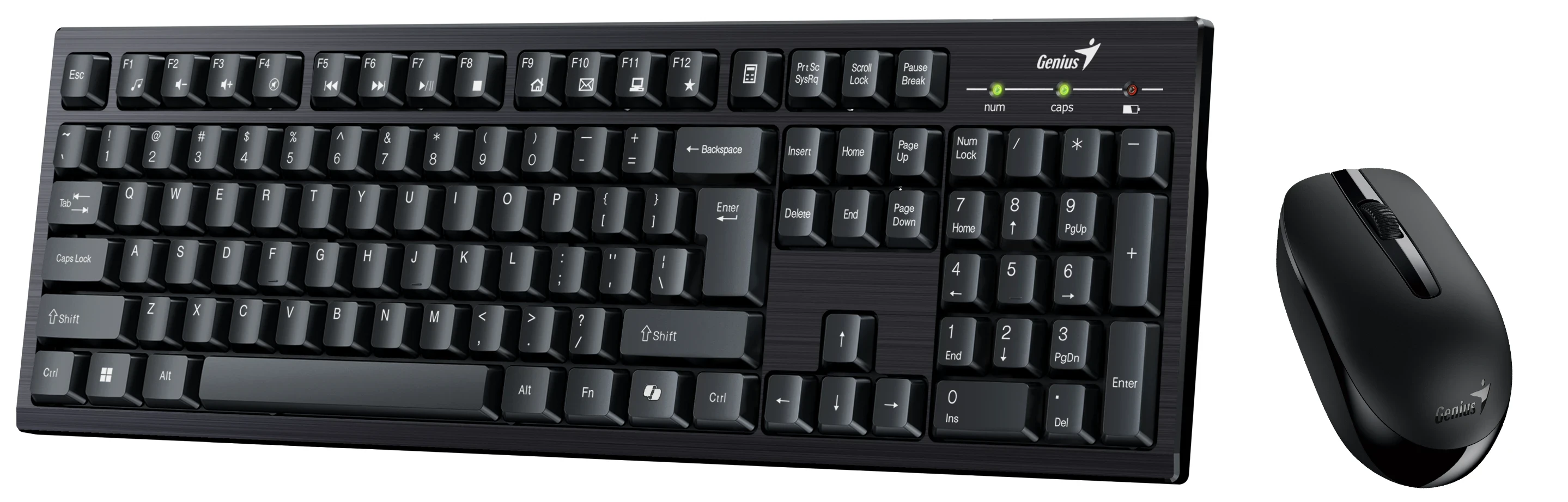 Genius Wireless Keyboard and Mouse - KM-8101 Black - AI, BG, 2.4GHZ ...