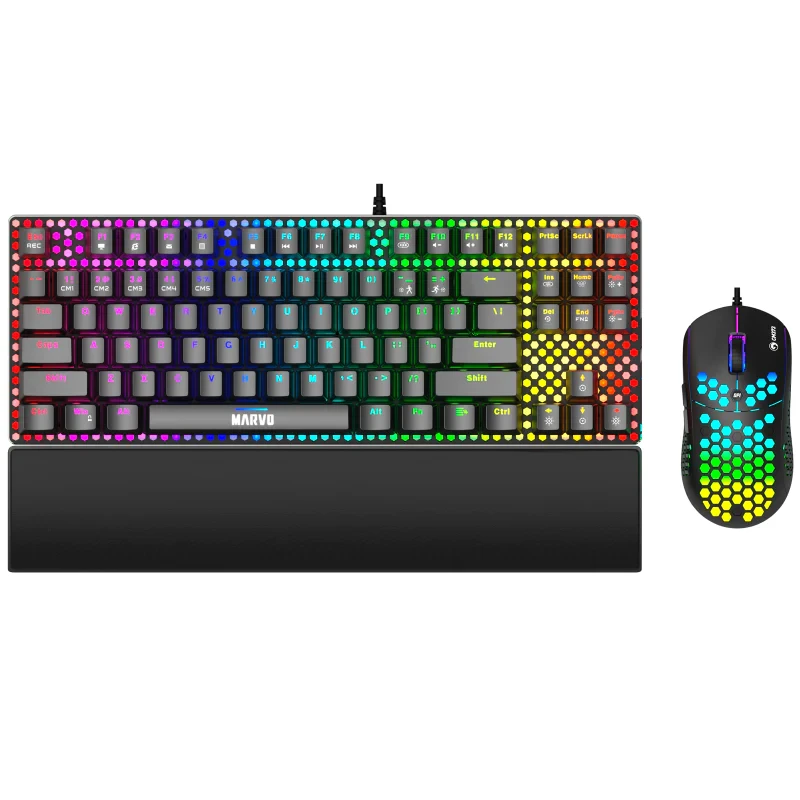 Marvo Gaming COMBO CM373 Blue Switches 2-in-1 - Mechanical Keyboard TKL ...