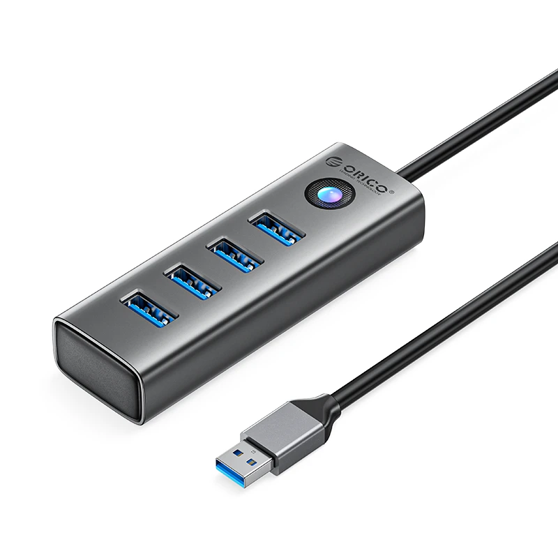 Orico HUB USB3.0 4 port, Aluminium, Grey - PDD4U-U3-015-GY - English | Dekada.com